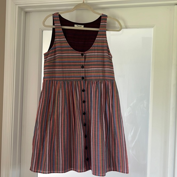 Madewell | Dresses | Ecu Madewell Rainbow Stripe Tank Dress | Poshmark